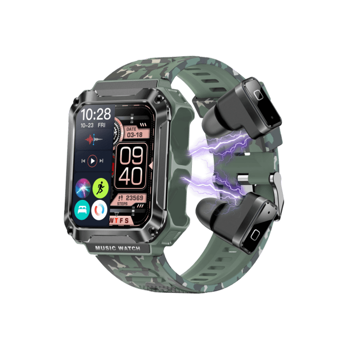 WearPods Smartwatch with inbuilt ear buds for GenZ – WatchOut